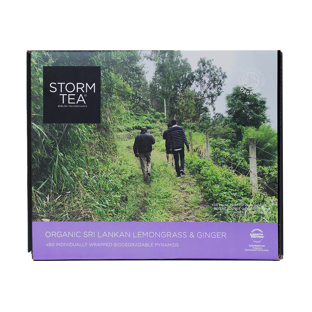 Organic Sri Lankan Lemongrass & Ginger Tea - Individually wrapped pyra ...