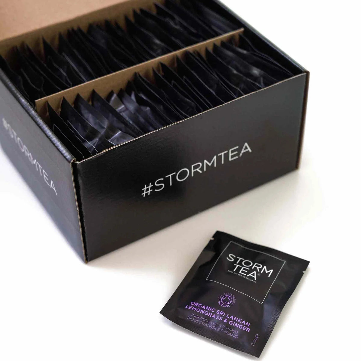 Organic Sri Lankan Lemongrass & Ginger Tea - Individually wrapped pyra ...